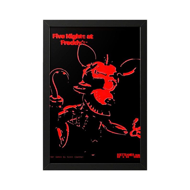 Foxy FNAF Poster, Five Nights at Freddy's Art, Dark Red Wall Decor ...