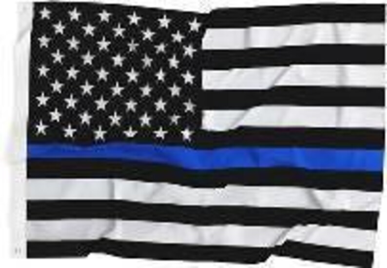 Thin Blue Line American Flag Wall Art Police Support Law Enforcement ...