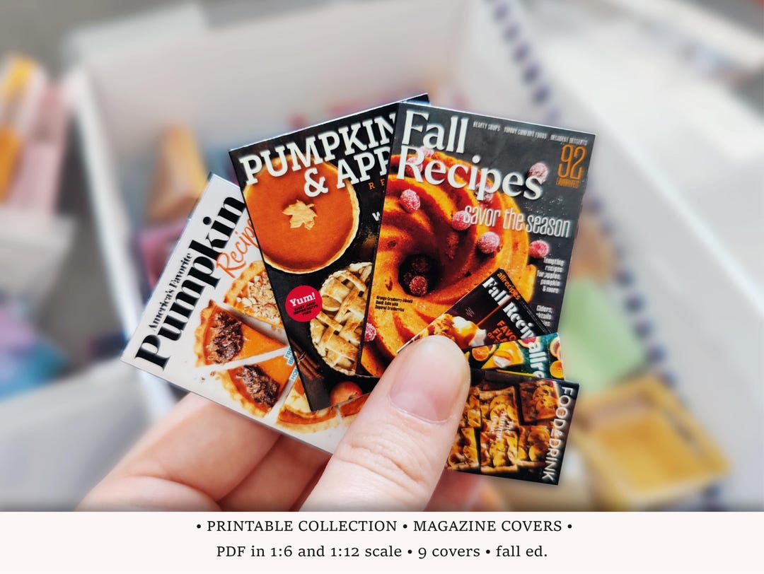 Fall Magazine Covers | PRINTABLE 1:6 and 1/12 Scale PDF | Miniature ...
