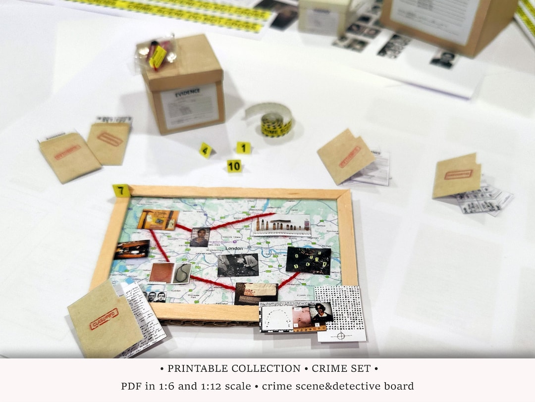 Crime Scene Set | PRINTABLE 1:6 and 1/12 Scale | Dollhouse Detective ...
