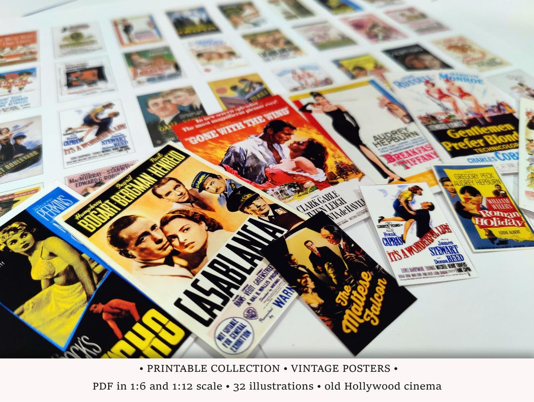 Vintage Movie Posters | PRINTABLE 1:6 and 1/12 Scale | Old Hollywood ...