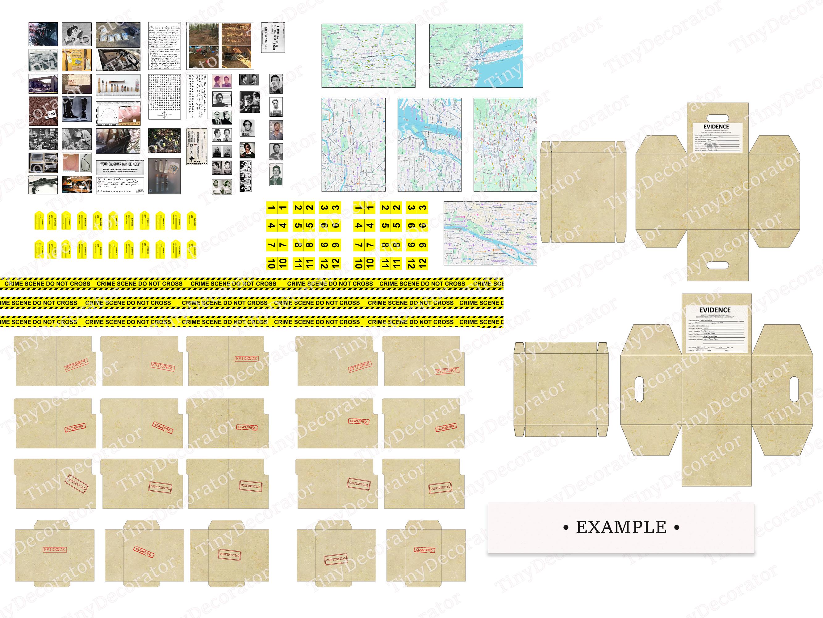 Crime Scene Set | PRINTABLE 1:6 and 1/12 Scale | Dollhouse Detective ...