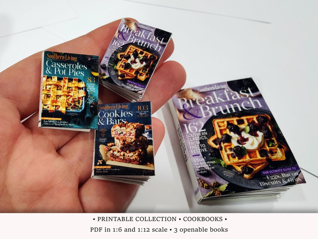 3 Mini Cookbooks | PRINTABLE 1:6 and 1/12 Scale | Openable Books for ...