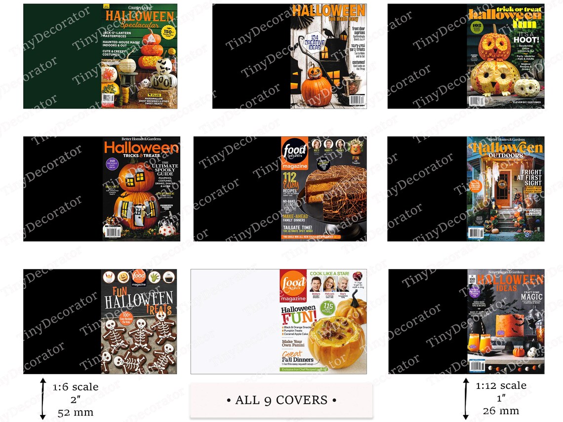Halloween Magazine Covers | PRINTABLE 1:6 and 1/12 Scale PDF ...