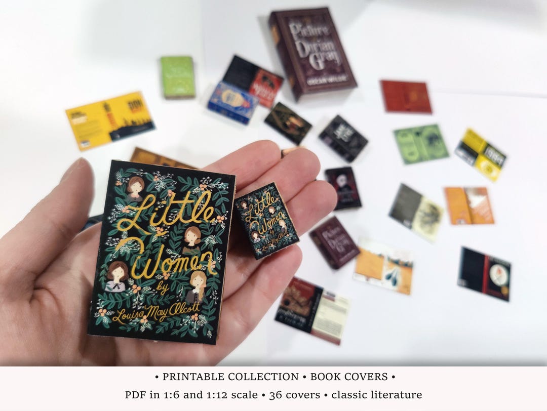 Classic Book Covers • PRINTABLE 1:6 and 1/12 Scale • Miniature Books ...