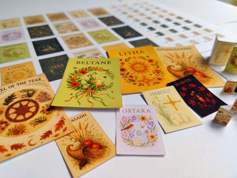 Wheel of the Year | PRINTABLE Wiccan Posters and Cards in 1:6 and 1/12 ...