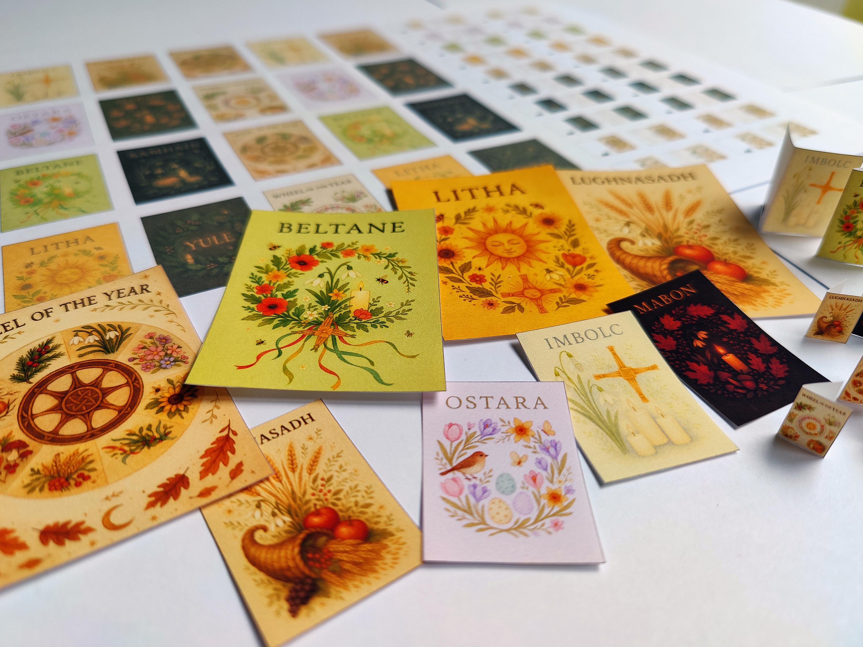Wheel of the Year | PRINTABLE Wiccan Posters and Cards in 1:6 and 1/12 ...