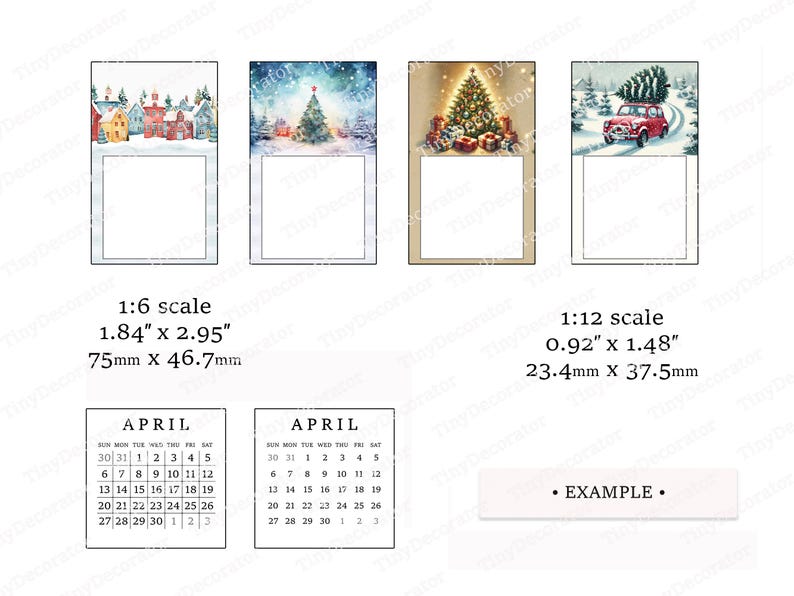 PRINTABLE Dollhouse Christmas Wall Calendar 2025 Sunday Start Winter ...