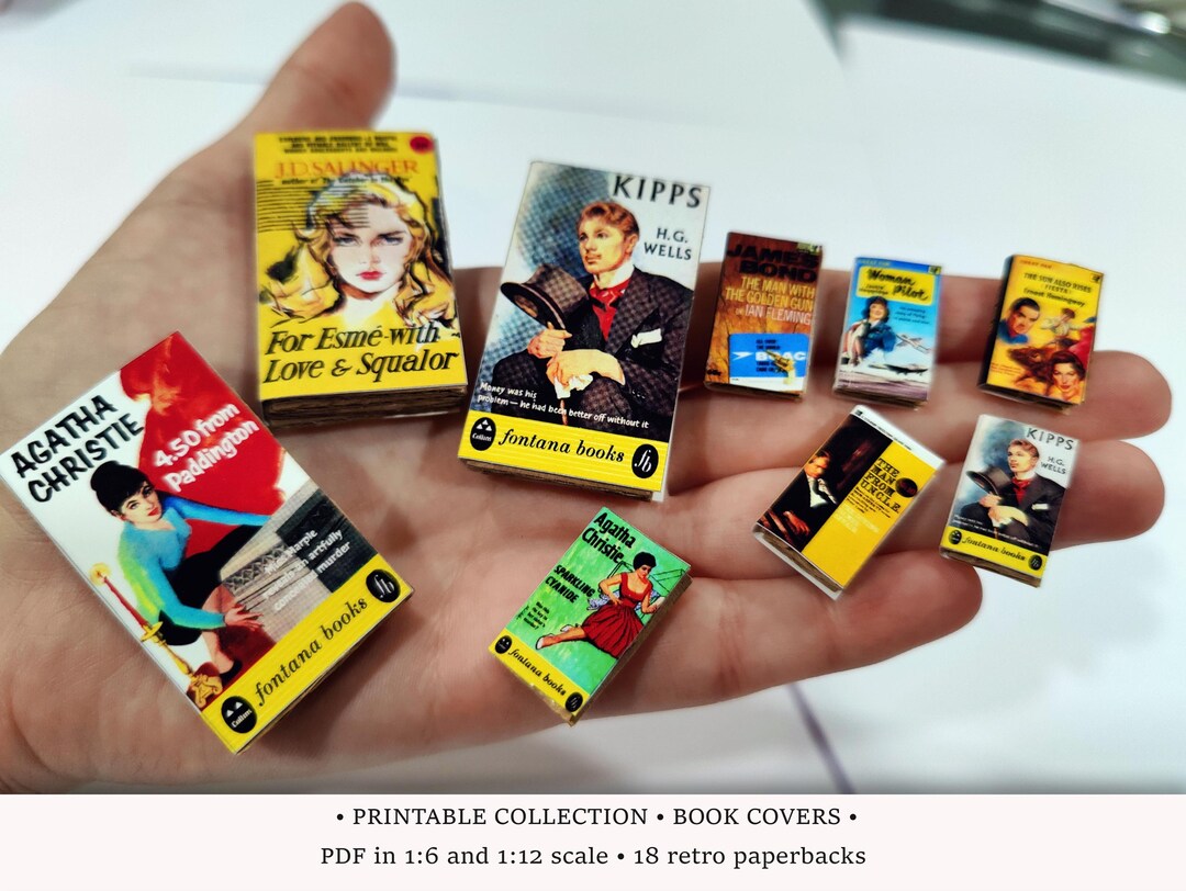 Retro Paperback Book Covers | PRINTABLE 1:6 and 1/12 Scale PDF ...