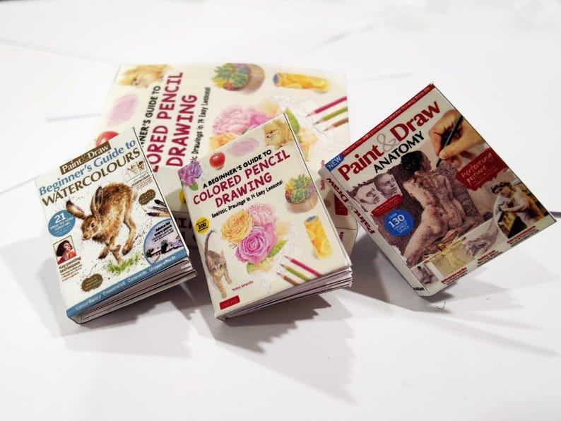3 Mini Art Books | PRINTABLE 1:6 and 1/12 Scale PDF | Openable ...