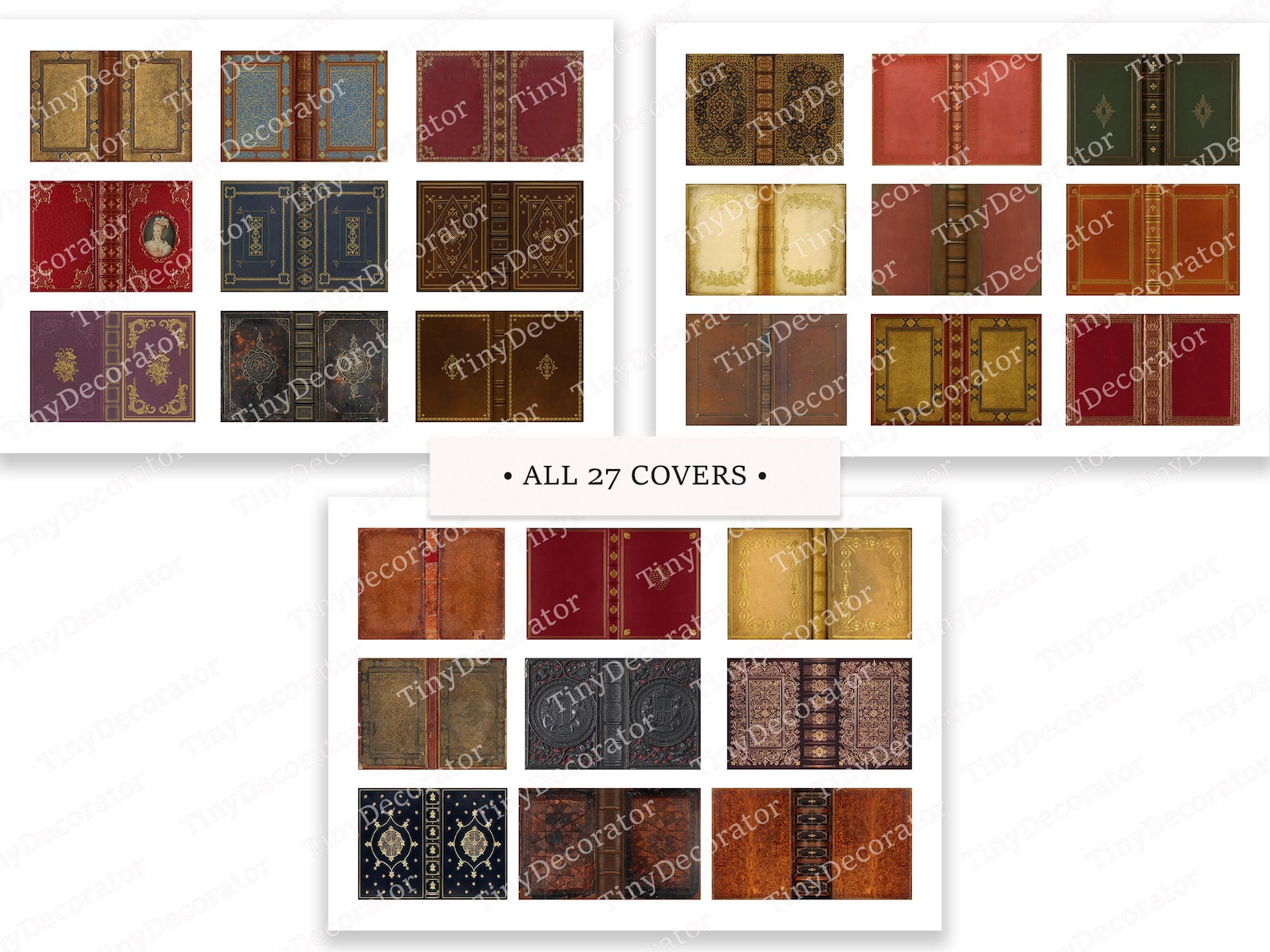 Vintage&antique Book Covers | PRINTABLE 1:6 and 1/12 Scale | Miniature ...