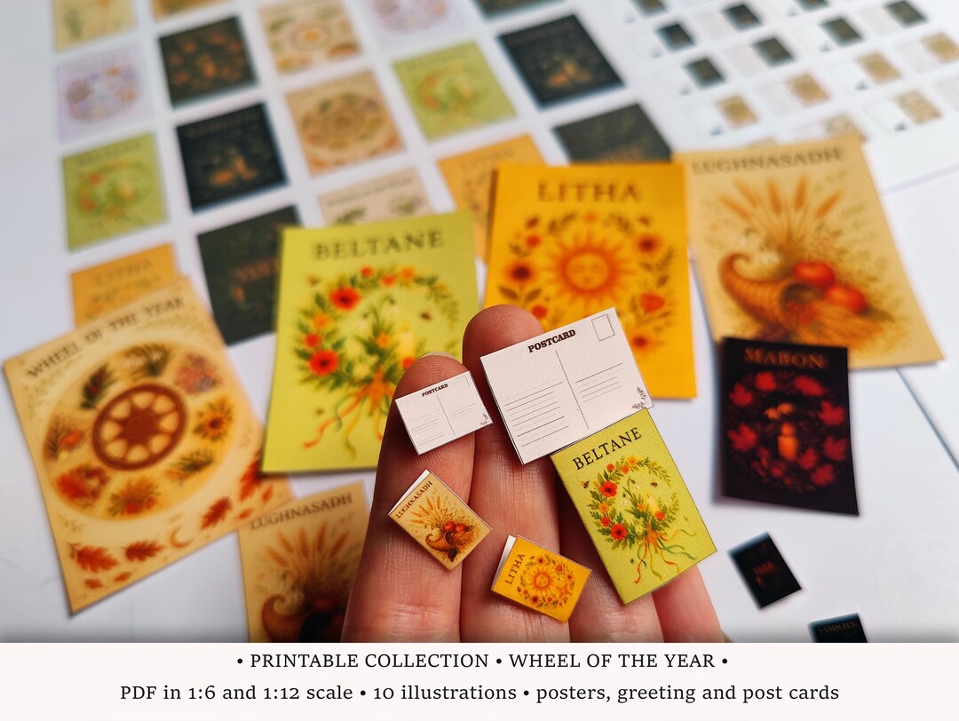 Wheel of the Year | PRINTABLE Wiccan Posters and Cards in 1:6 and 1/12 ...