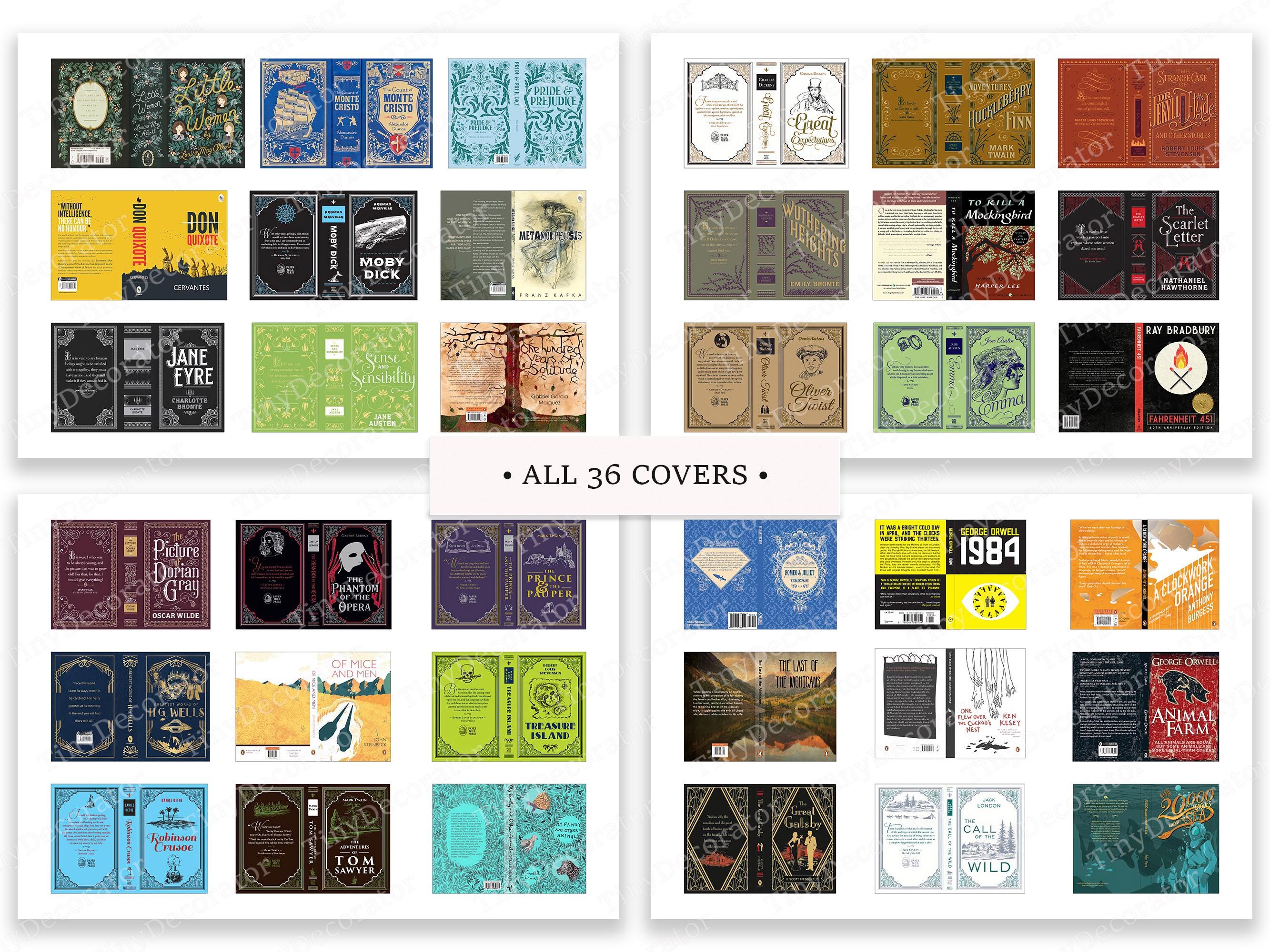 Classic Book Covers | PRINTABLE 1:6 and 1/12 Scale | Miniature Books ...