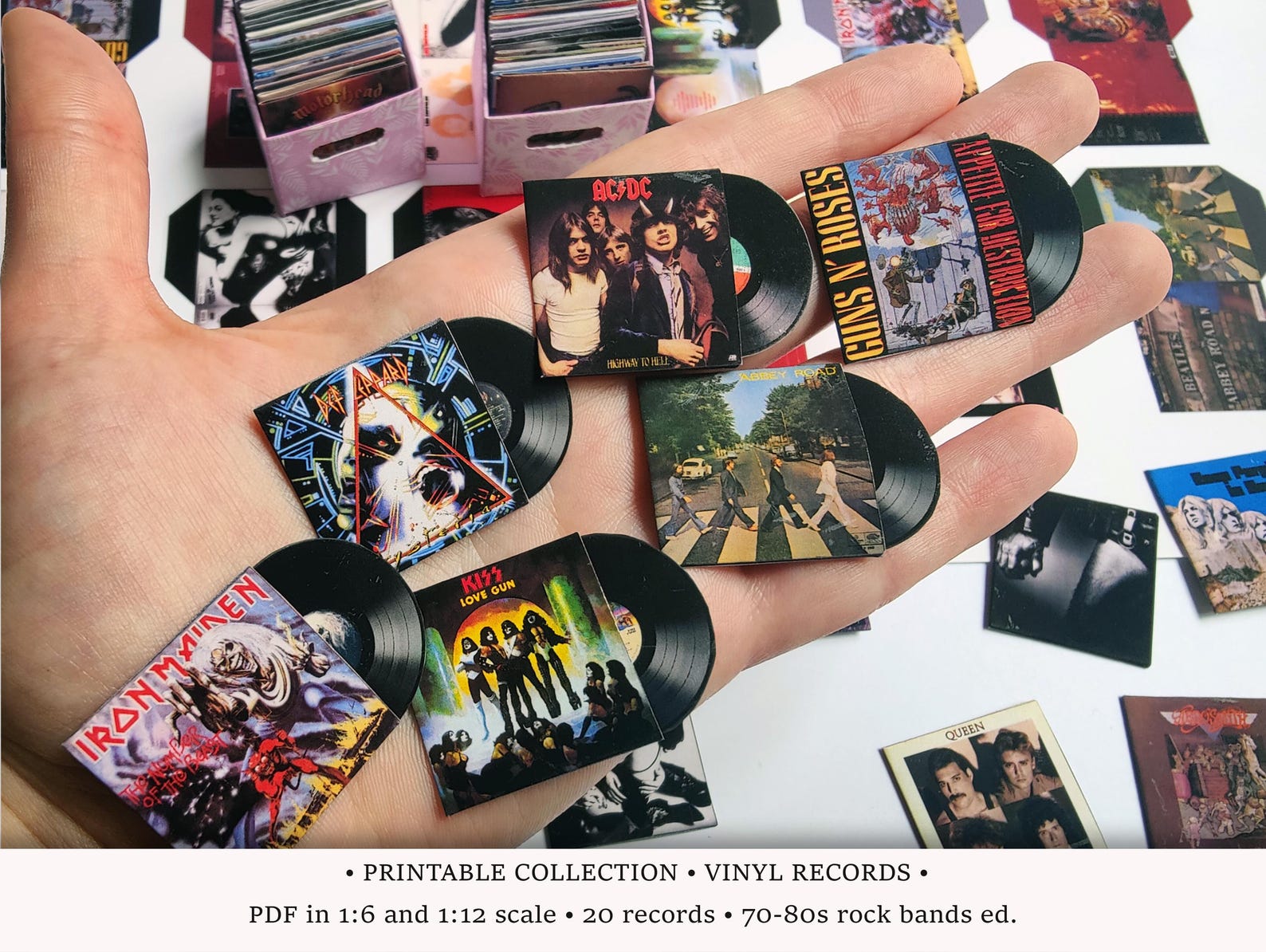70-80s Rock Legends | PRINTABLE Vinyl Records in 1:6 and 1/12 Scale ...
