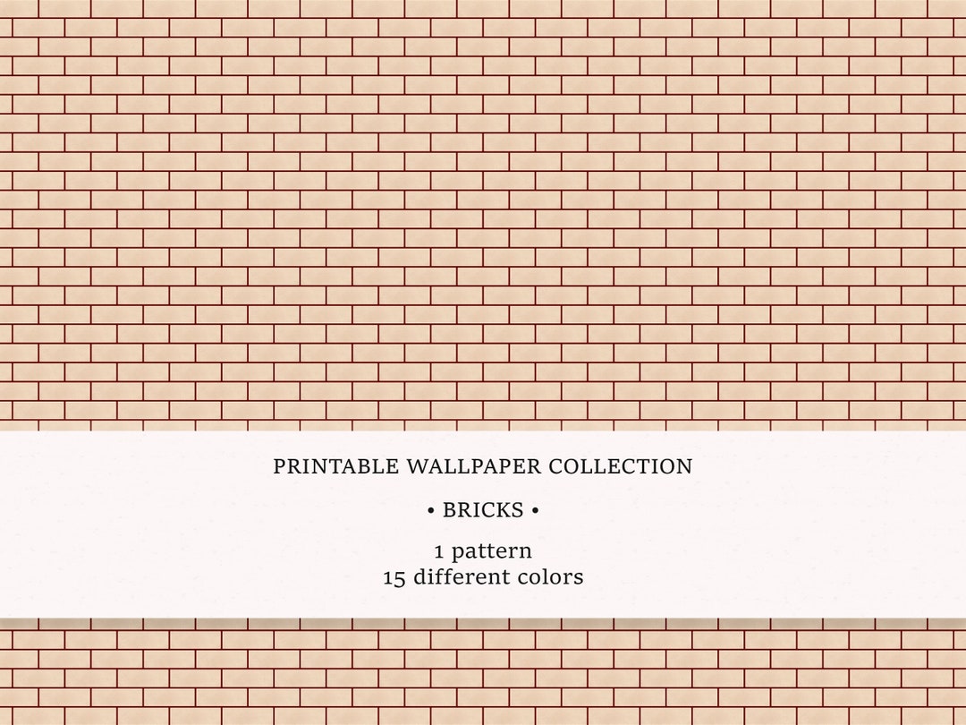 PRINTABLE Dollhouse Wallpaper Bricks Mixed Colors 1 Pattern 15 Images ...