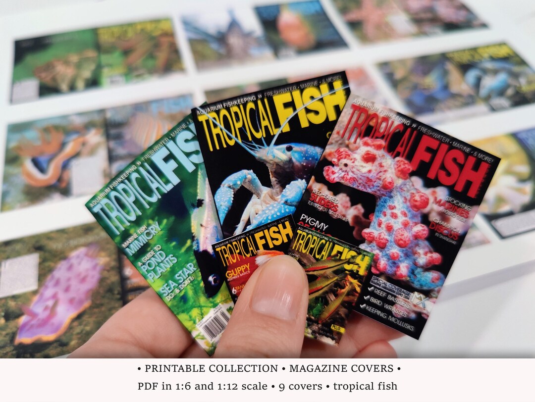 Tropical Fish Magazine Covers | PRINTABLE 1:6 and 1/12 Scale PDF ...