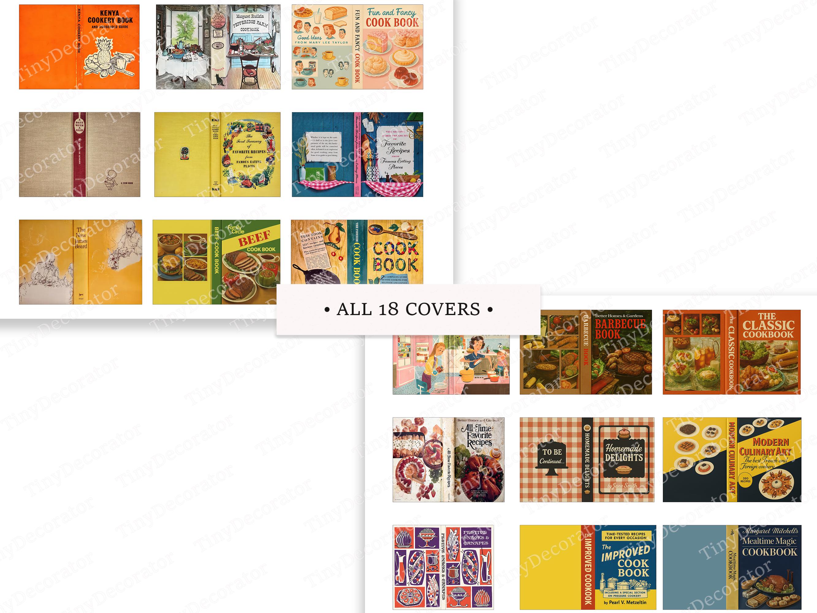 Retro Cookbook Covers | PRINTABLE 1:6 and 1/12 Scale | Miniature Books ...