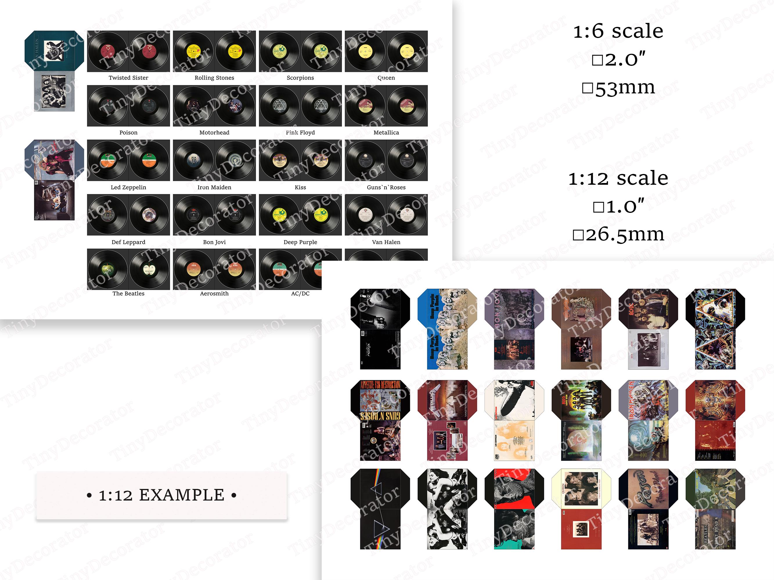 70-80s Rock Legends | PRINTABLE Vinyl Records in 1:6 and 1/12 Scale ...