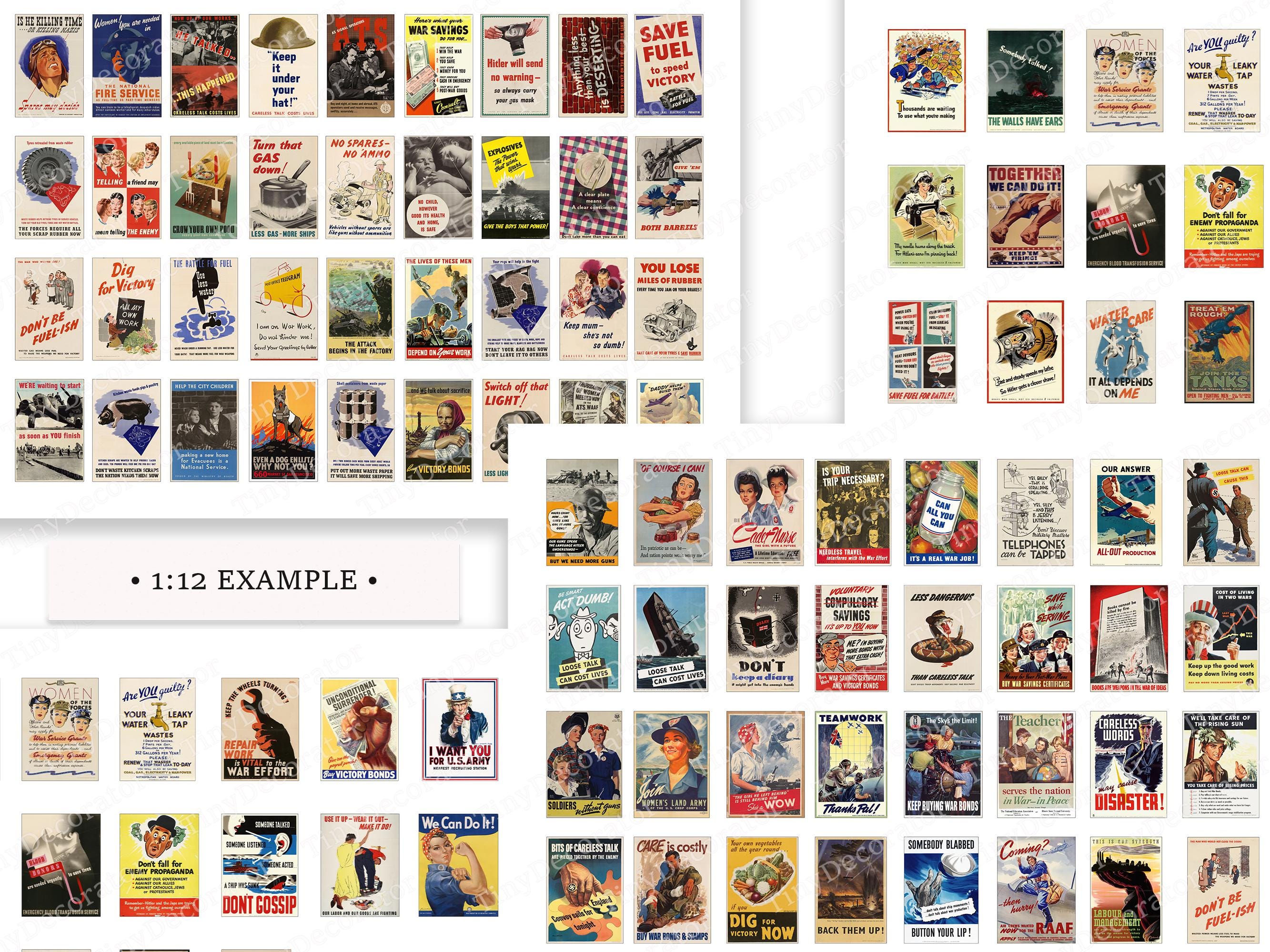 WW2 Posters • PRINTABLE Ephemera in 1/6 and 1/12 Scale • Miniature ...