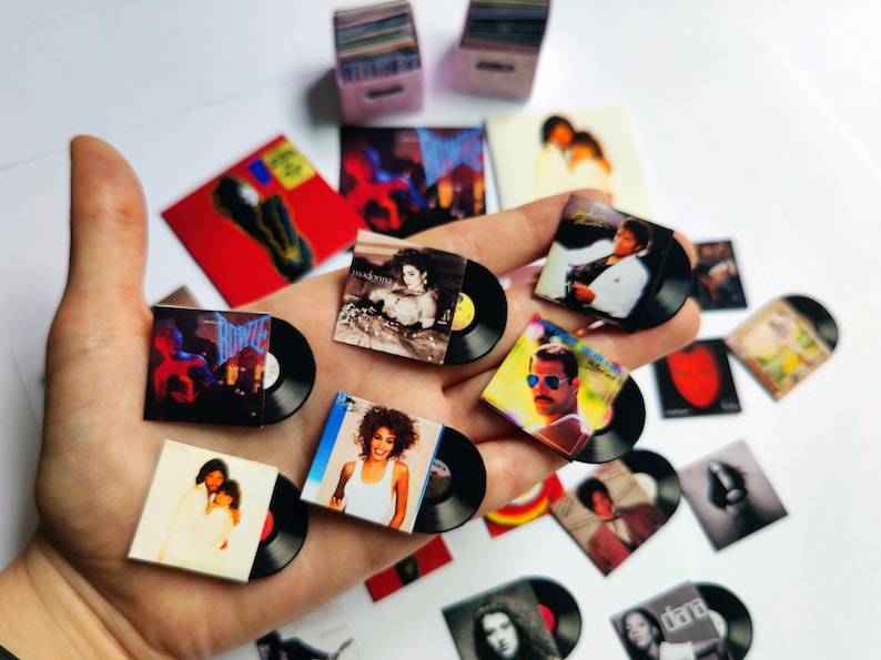 80-90s Iconic Singers | PRINTABLE Vinyl Records in 1:6 and 1/12 Scale ...