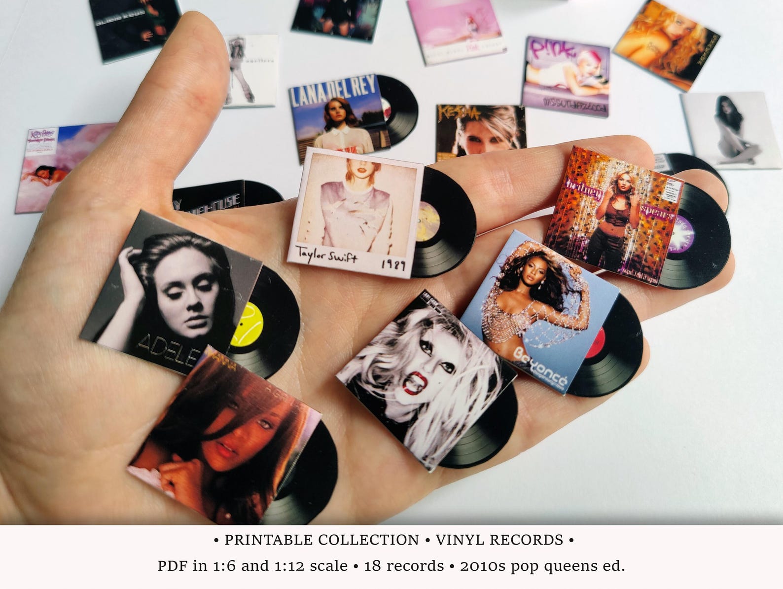 10s Pop Queens | PRINTABLE Vinyl Records in 1:6 and 1/12 Scale ...