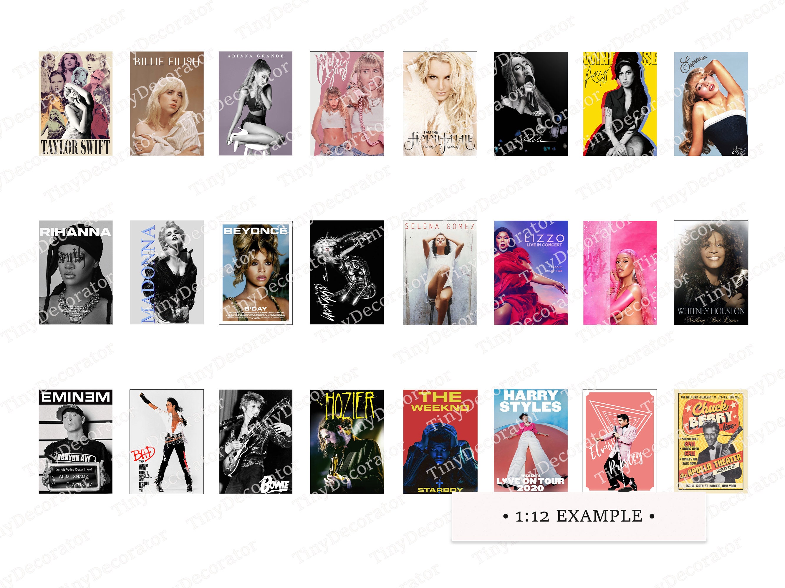 Singer Posters | PRINTABLE 1:6 and 1/12 Scale PDF | Miniature Musician ...