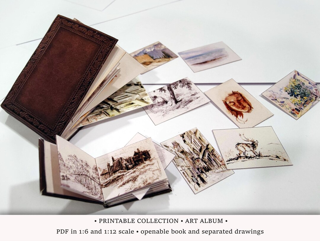 Vintage Art Album | PRINTABLE 1:6 and 1/12 Scale | Openable Miniature ...