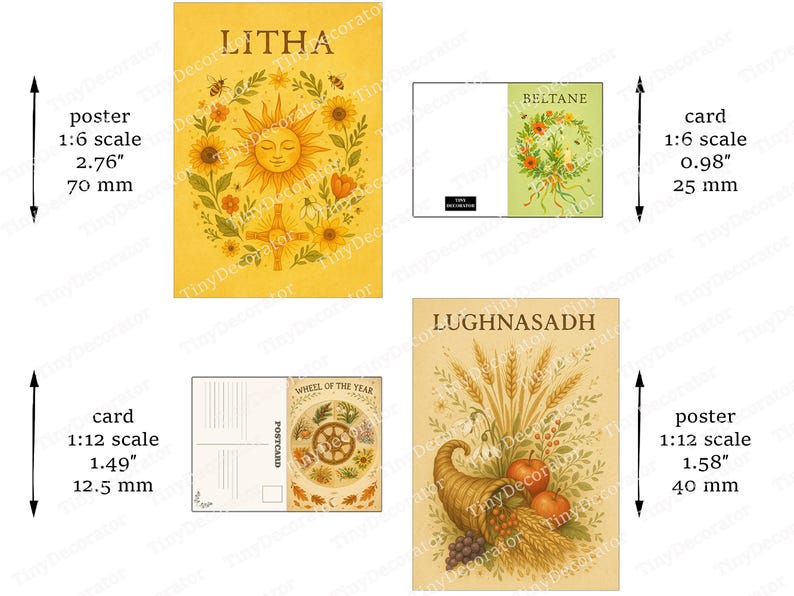 Wheel of the Year | PRINTABLE Wiccan Posters and Cards in 1:6 and 1/12 ...