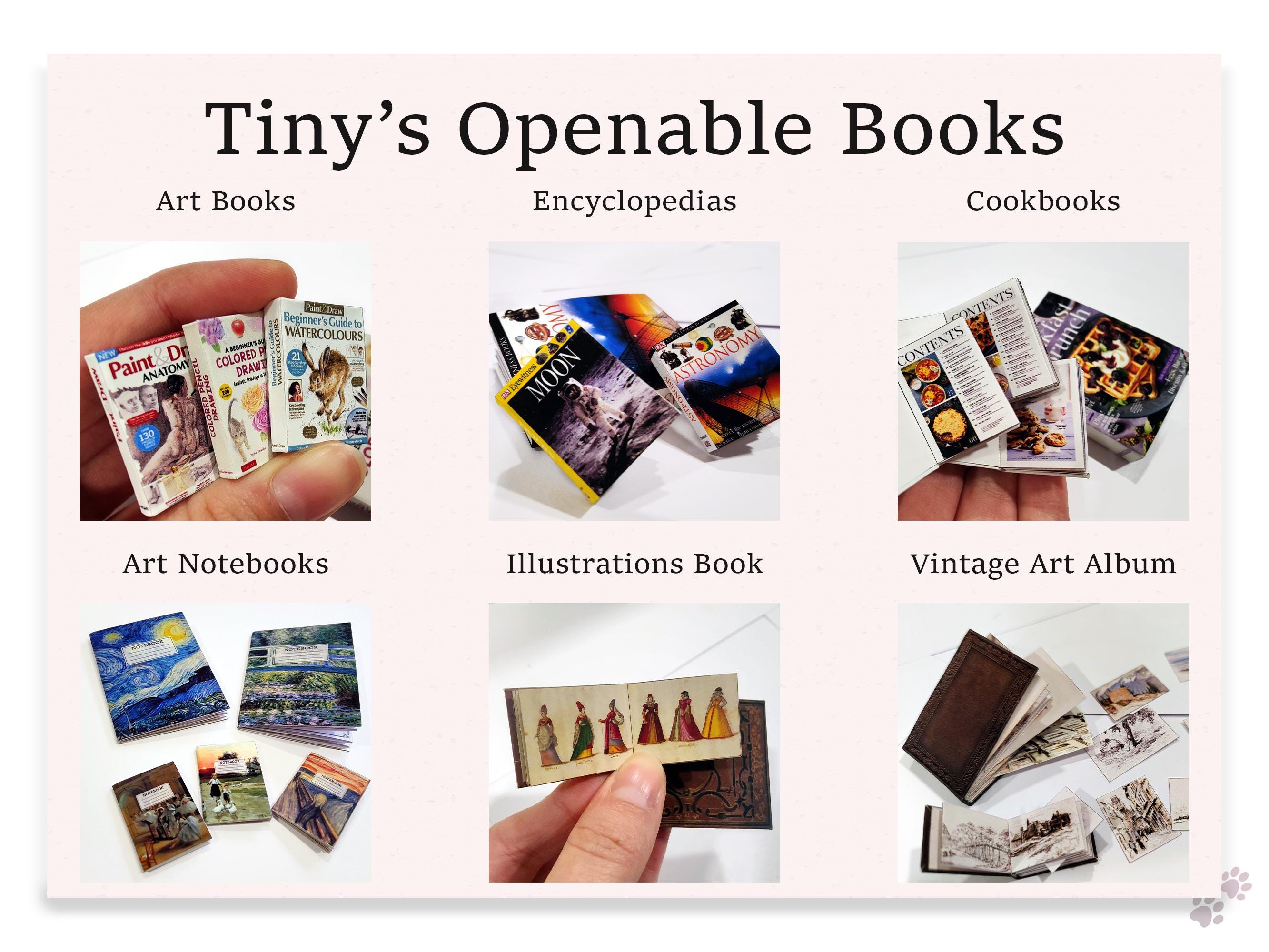 3 Mini Art Books | PRINTABLE 1:6 and 1/12 Scale PDF | Openable ...