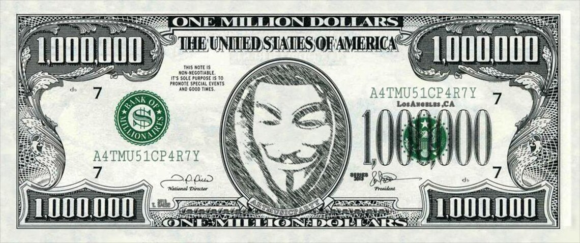 1 Million Dollar Bill Printable | Luxury Novelty Gift | Instant Digital ...