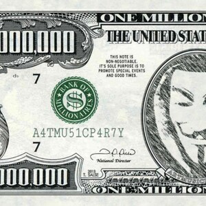 1 Million Dollar Bill Printable | Luxury Novelty Gift | Instant Digital ...