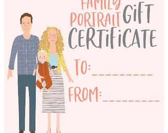 Custom Portrait Gift Certificate - Etsy