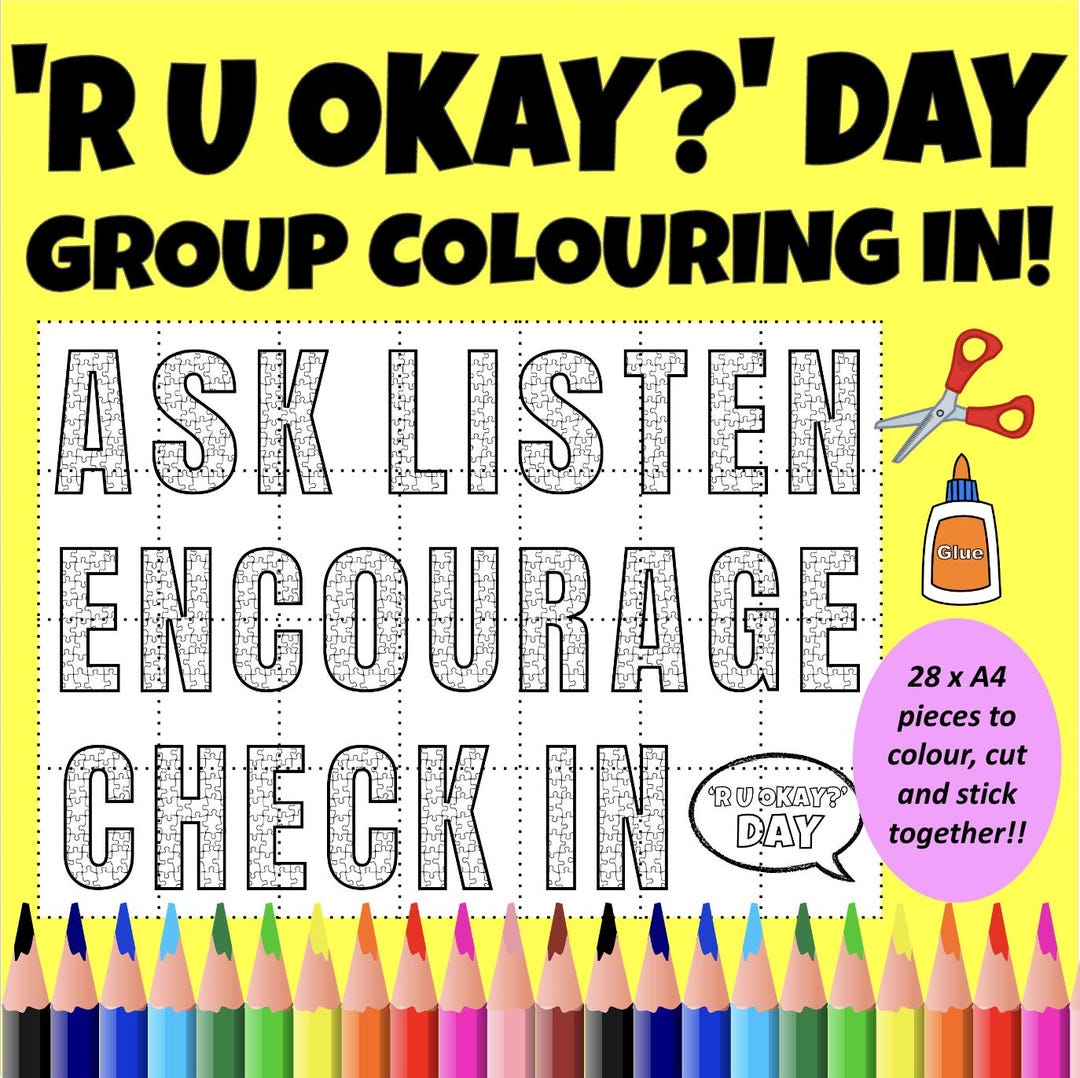 R U OKAY? Day - Group Colouring In - Etsy