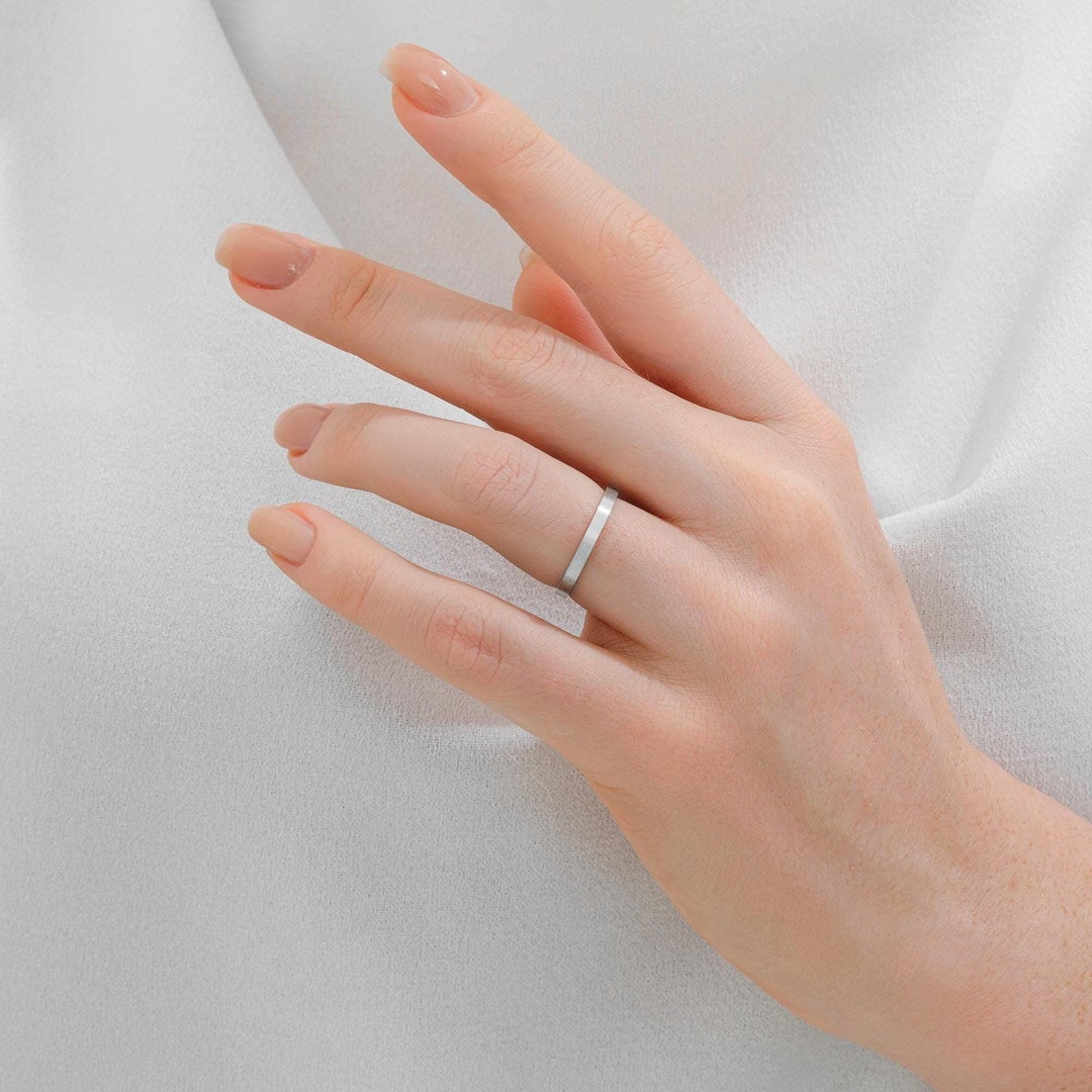 Platinum Ring 950 (2mm) Wedding Band | Flat | Matte | Comfort Fit | Men's Women's Wedding Band ...