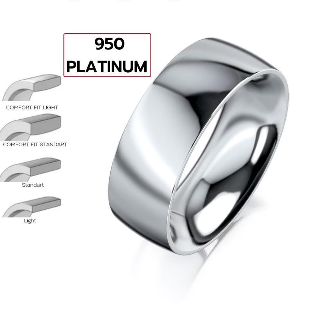 950 Platinum 7mm Wedding Band, Classic FLAT, POLISHED, 950 Platinum ...