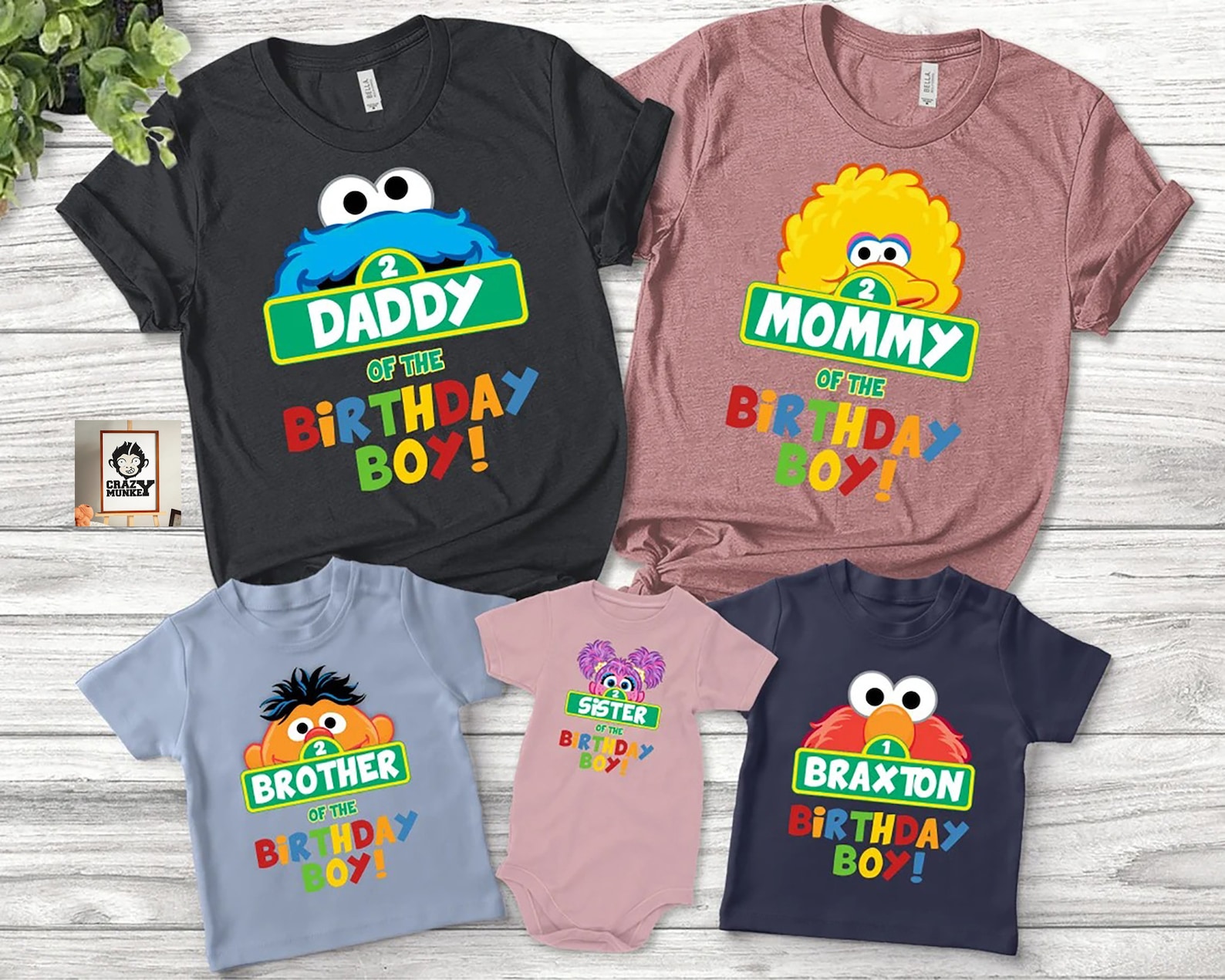Character Birthday Family Matching Shirts, Theme Birthday Custom Family ...