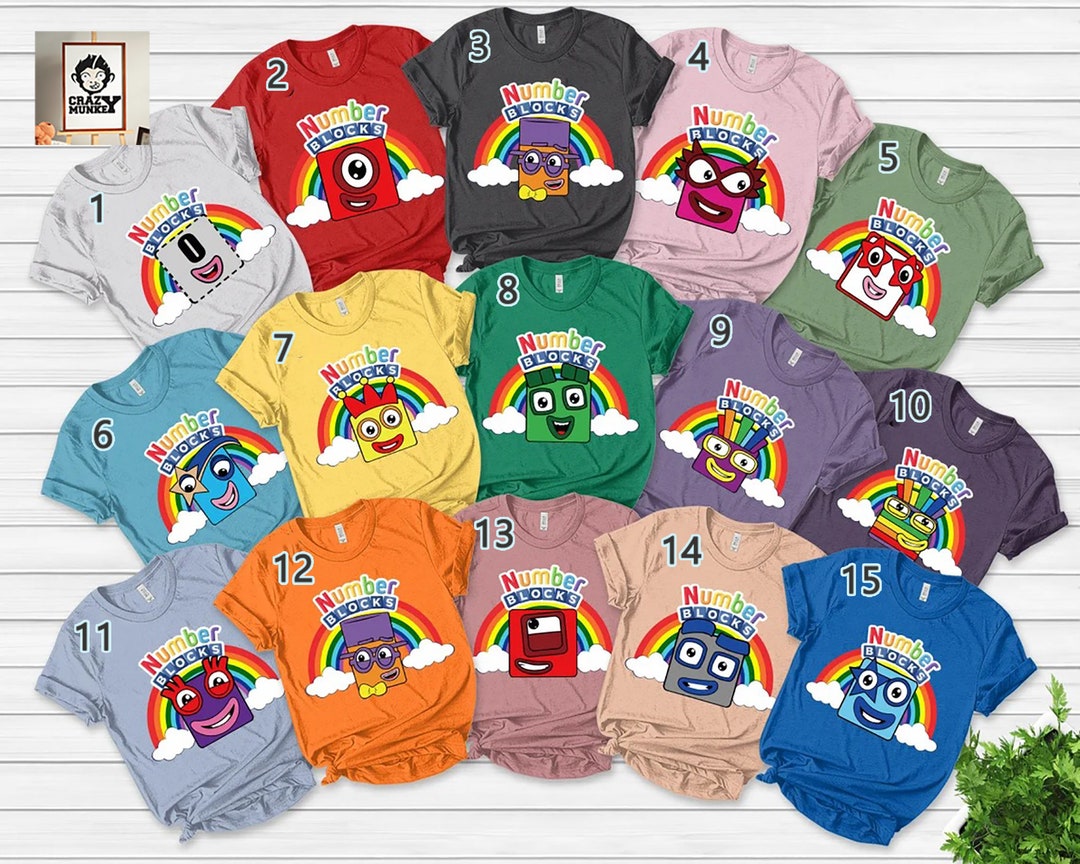 Customized Character Costume Group T-shirt, Number Blocks Characters ...