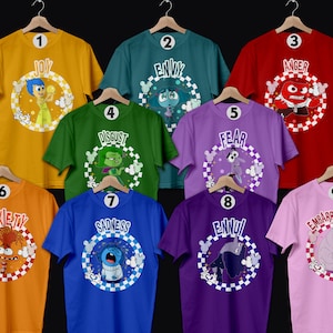 Disney Custom Characters Shirt, Custom Joy Sadness Anger Envy T-shirt ...
