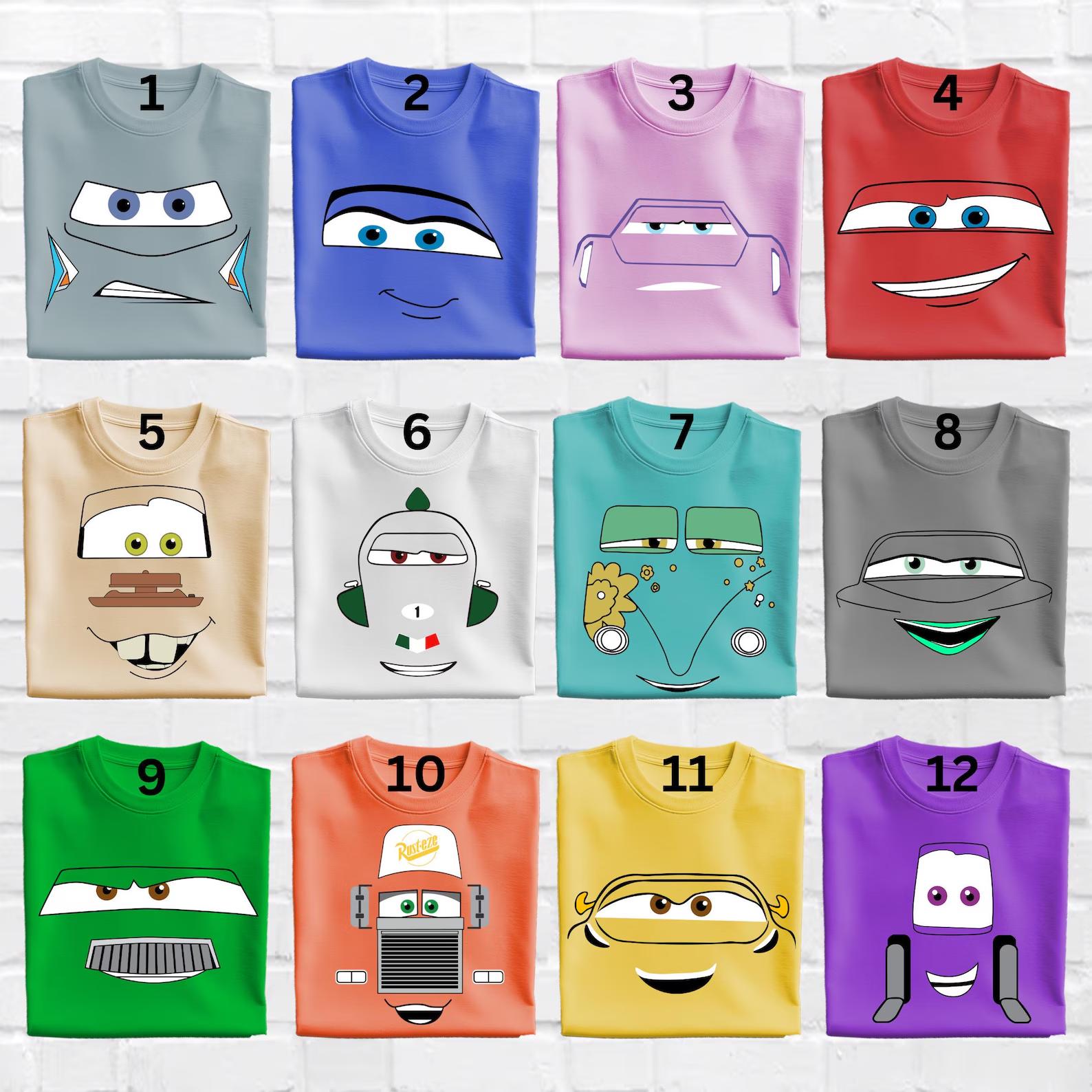 Personalized Disney Cars Face Outline Family Shirt, Halloween Cars ...