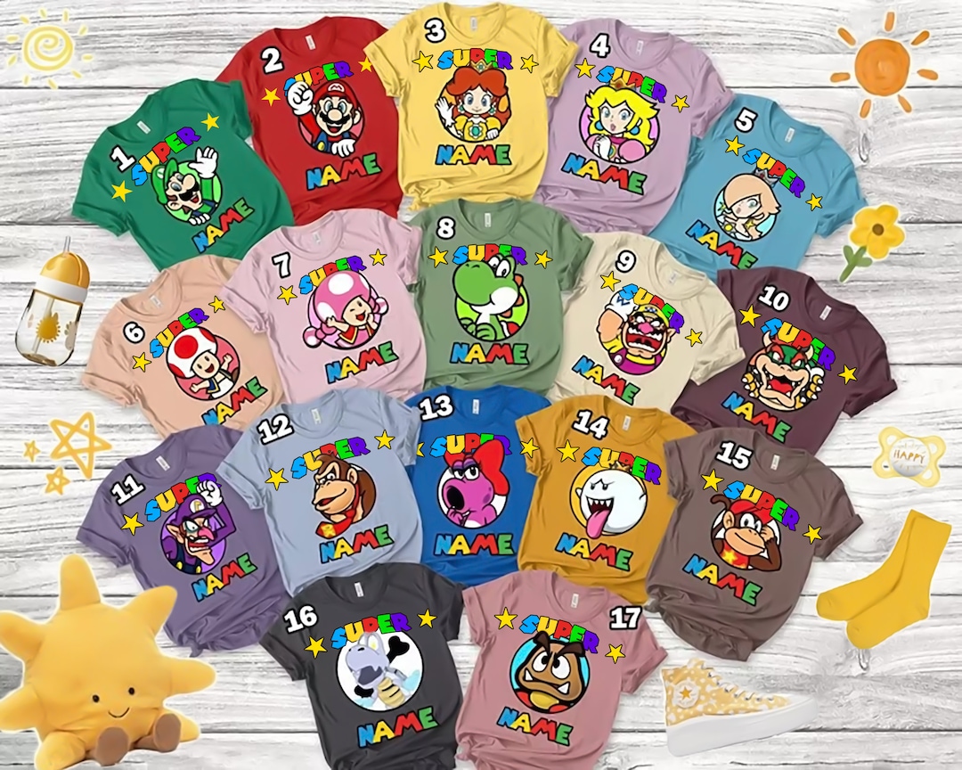 Personalized Mario and Friends Gaming Matching Family Shirt, Supper ...
