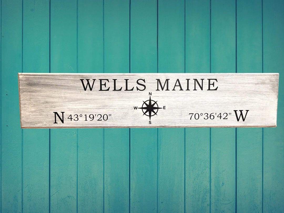 Coordinate Sign, Wood Coordinate Sign, Man Cave Sign, Wall Sign, Wood ...