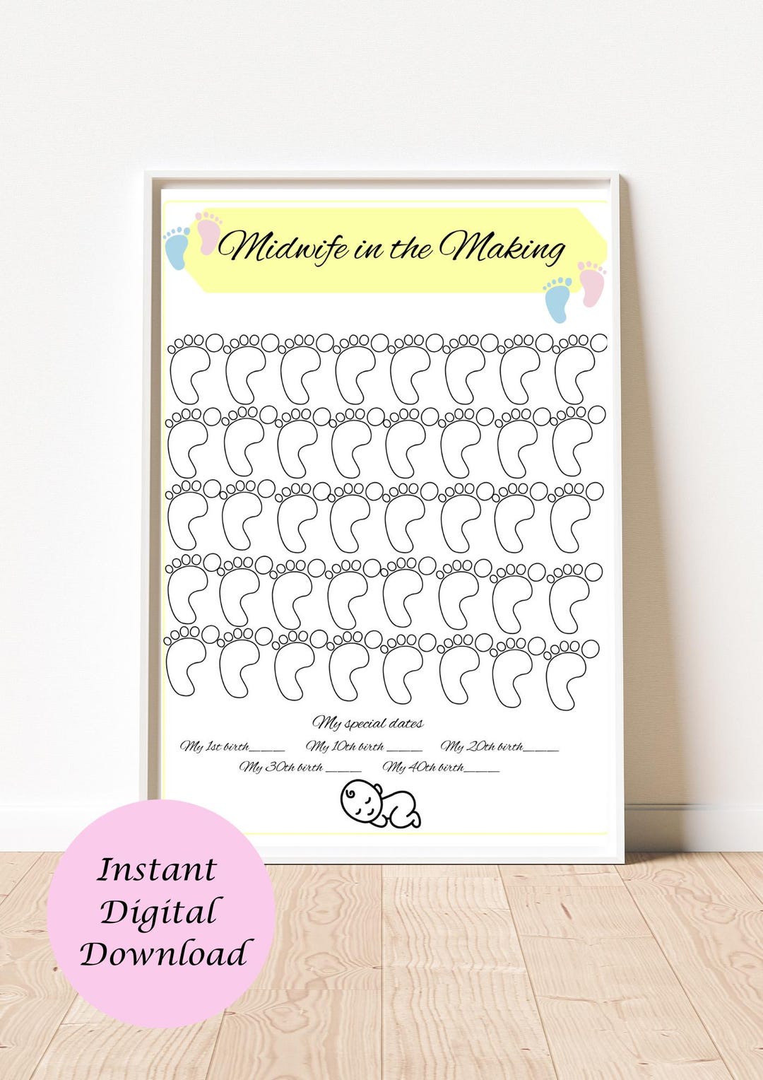 Student Midwife Birth Counter With Special Milestone Dates - Etsy