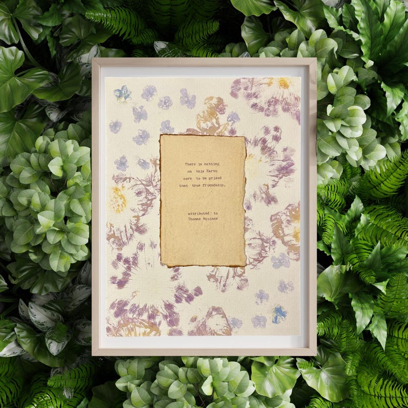 Friendship Quote Floral Art | Thomas Aquinas Typewriter Print - Etsy