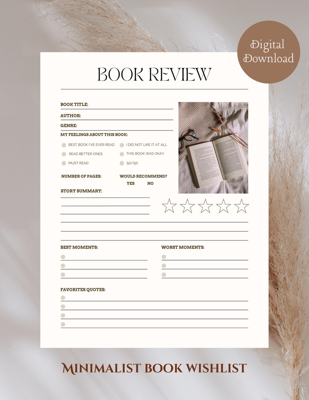 Reading Log Bundle Printable Template Book Review Reading Notes Book ...