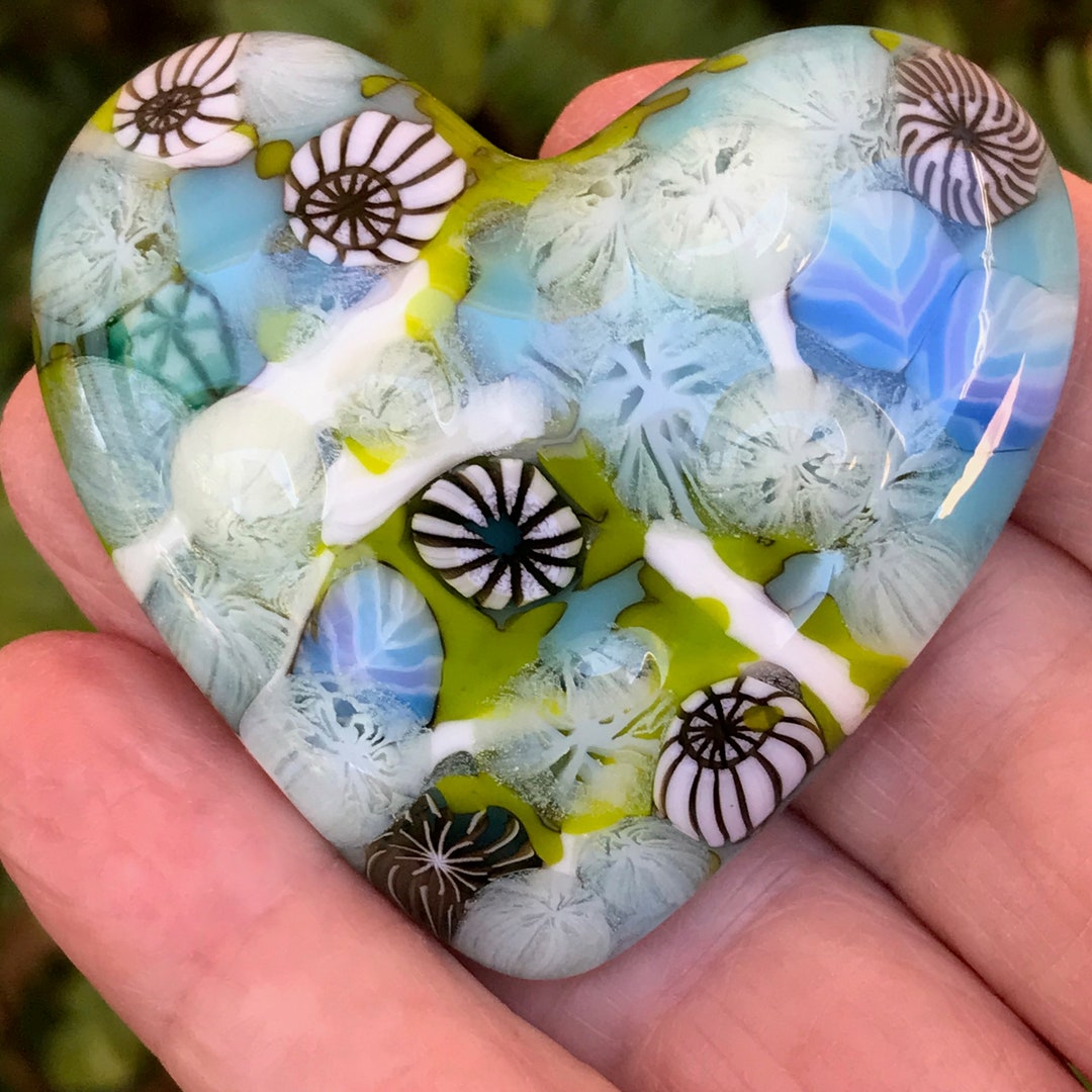 Pocket Heart GLOW in the Dark Glass Starburst Women Teen Mom Son ...