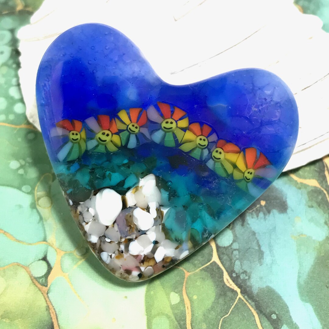 Sunshine Rainbow Arch Happy Face Glass Pocket Heart Sunny Sky Ocean ...