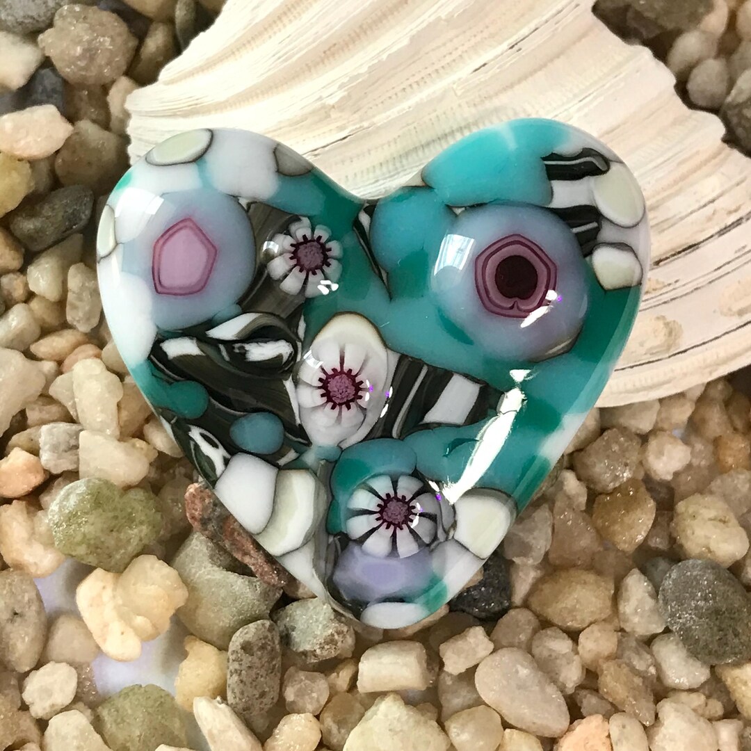 Glass Pocket Heart Woman Mother Daughter Sister Aqua Water Pink Baby ...
