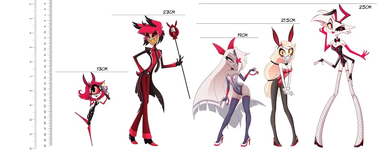 Hazbin Hotel Bunny Standees Double Sided Acrylic XL SIZE Set 2 made to ...