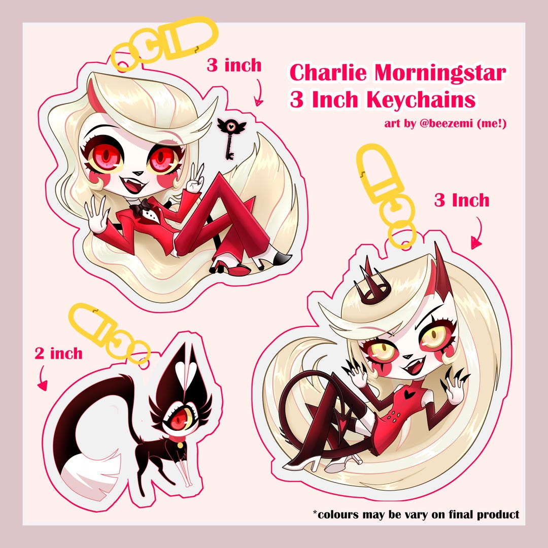 Charlie Hazbin Hotel Double Sided 3-inch Epoxy Keychains - Etsy