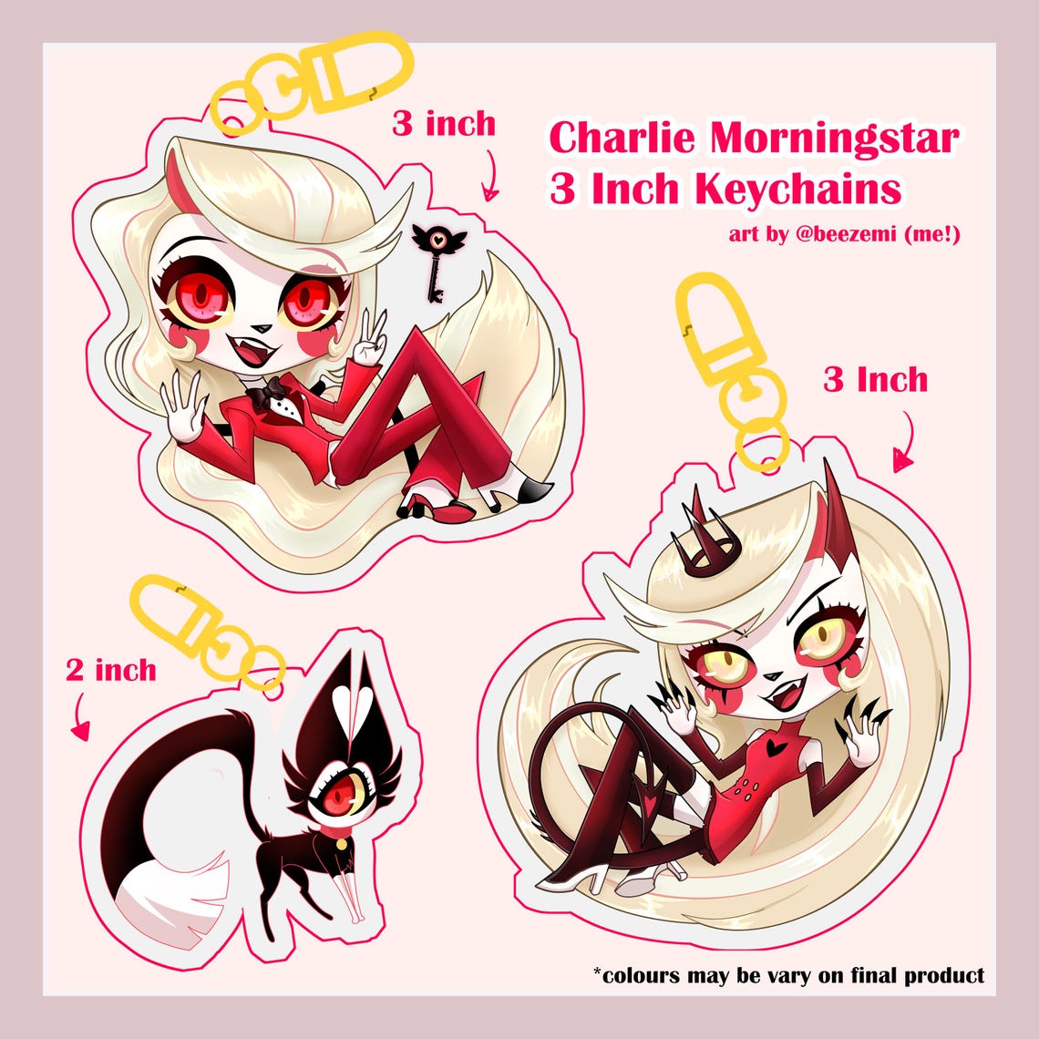 Charlie Hazbin Hotel Double Sided 3-inch Epoxy Keychains - Etsy
